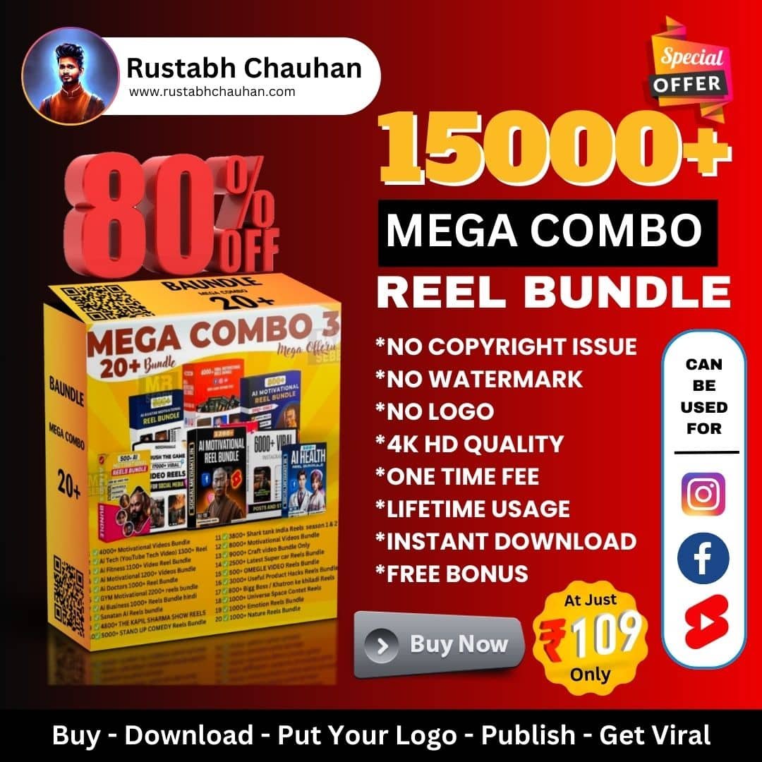 15,000+ Mega Reel Bundle @Rs. 109 | Rustabh Chauhan